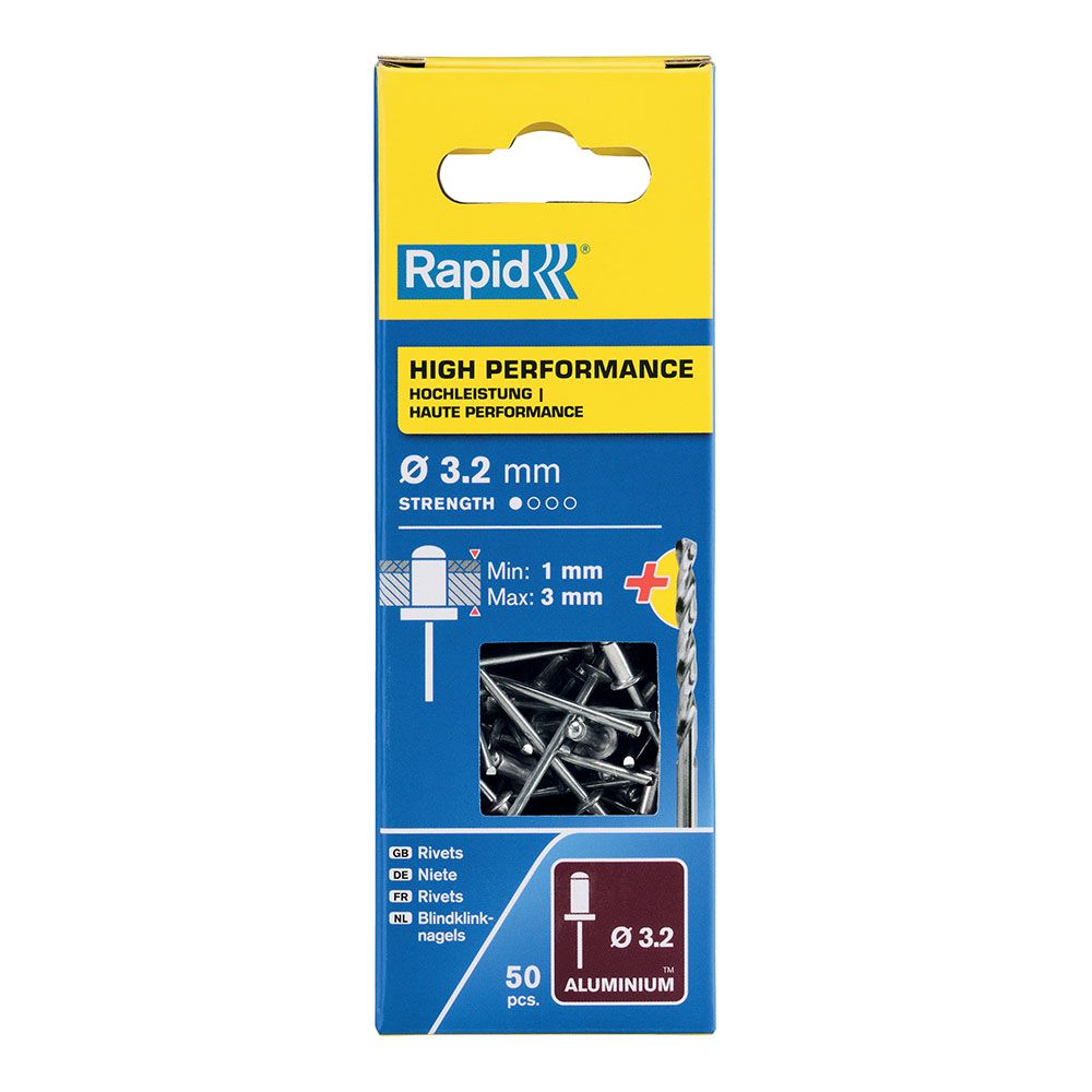 BLISTER 50 REMACHES Ø3.2x6mm. ALU+BROCA 5001528 RAPID – Pinturas y ...